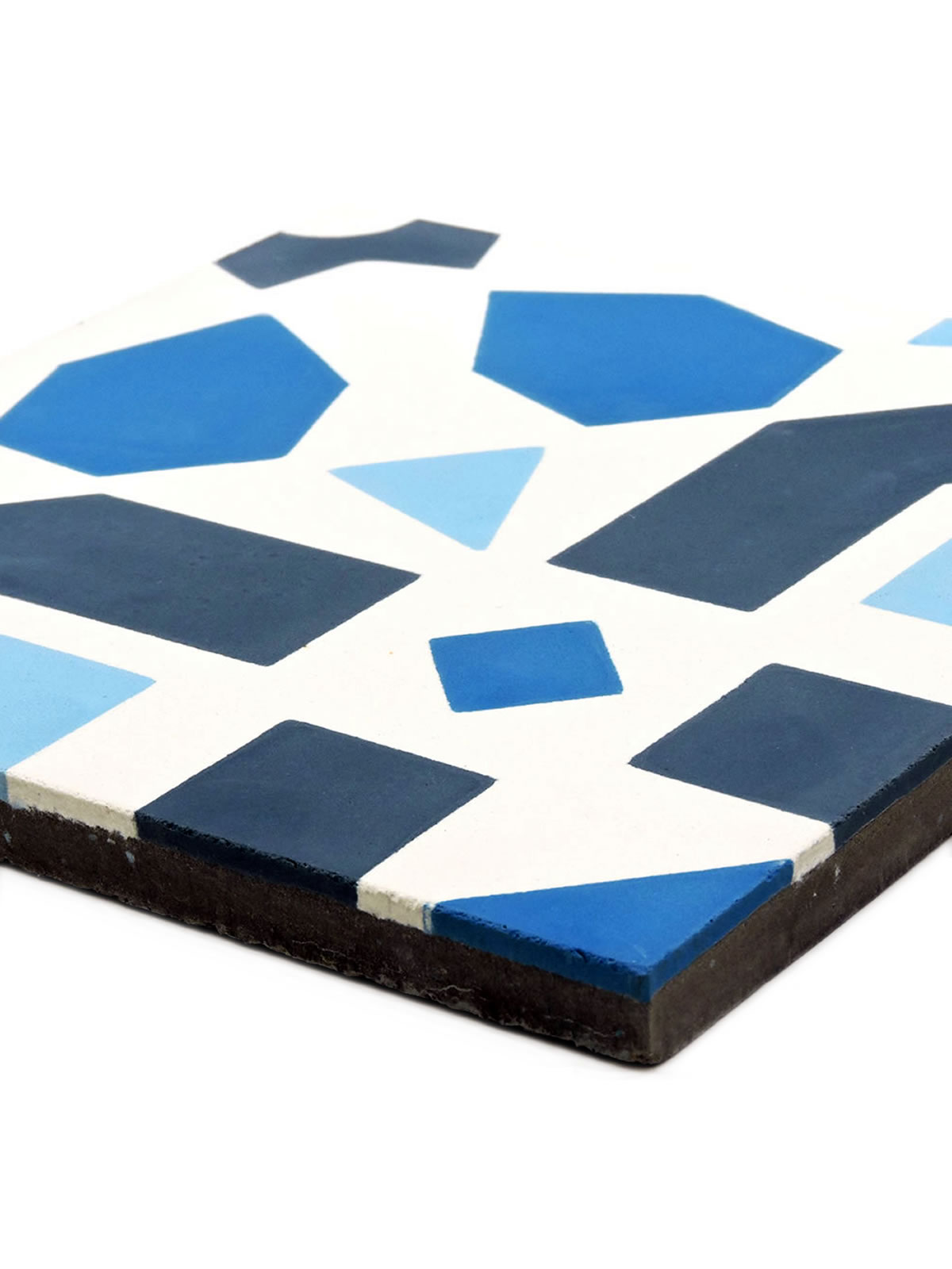 Moroccan Handmade Cement Tiles 8 Inch x 8 Inch Blue And White, Melah ...